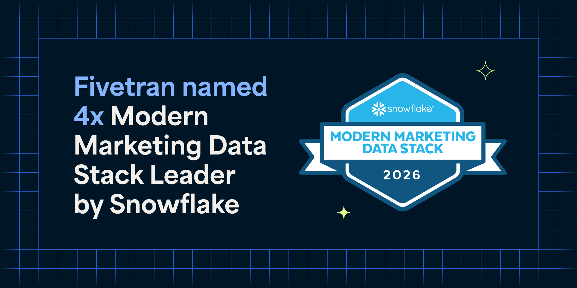 Four years straight: Fivetran named Leader by Snowflake | Blog | Fivetran